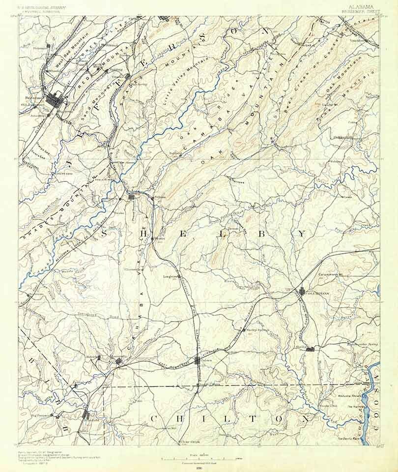 1890 Topo Map of Bessemer Alabama - Etsy
