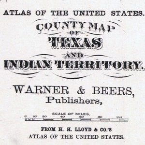 1875 Map of the State of Texas - Etsy