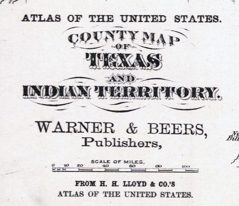 1875 Map of the State of Texas | Etsy