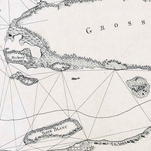 1891 Nautical Map of Grosse Isle Lake Erie Detroit - Etsy