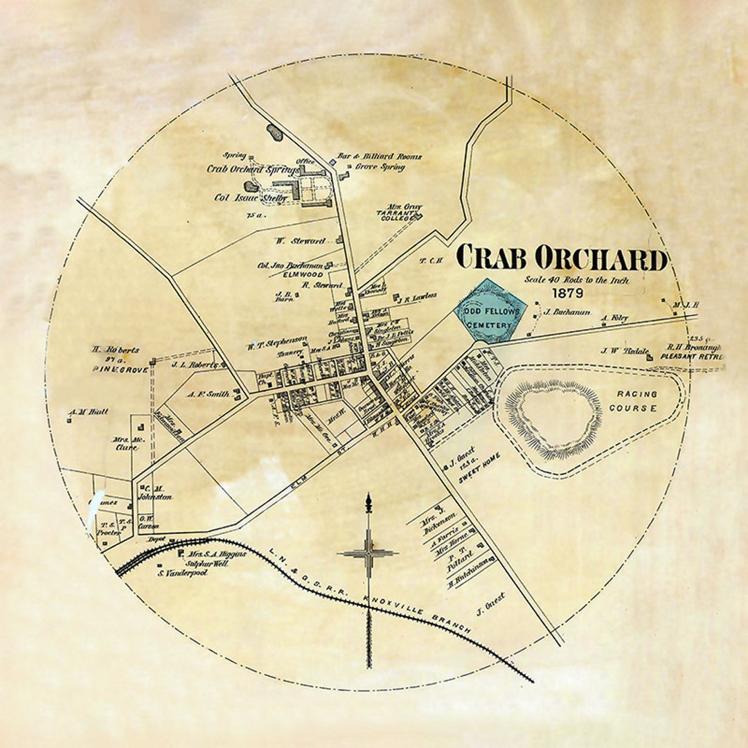 1879 Map of Crab Orchard Lincoln County Kentucky - Etsy