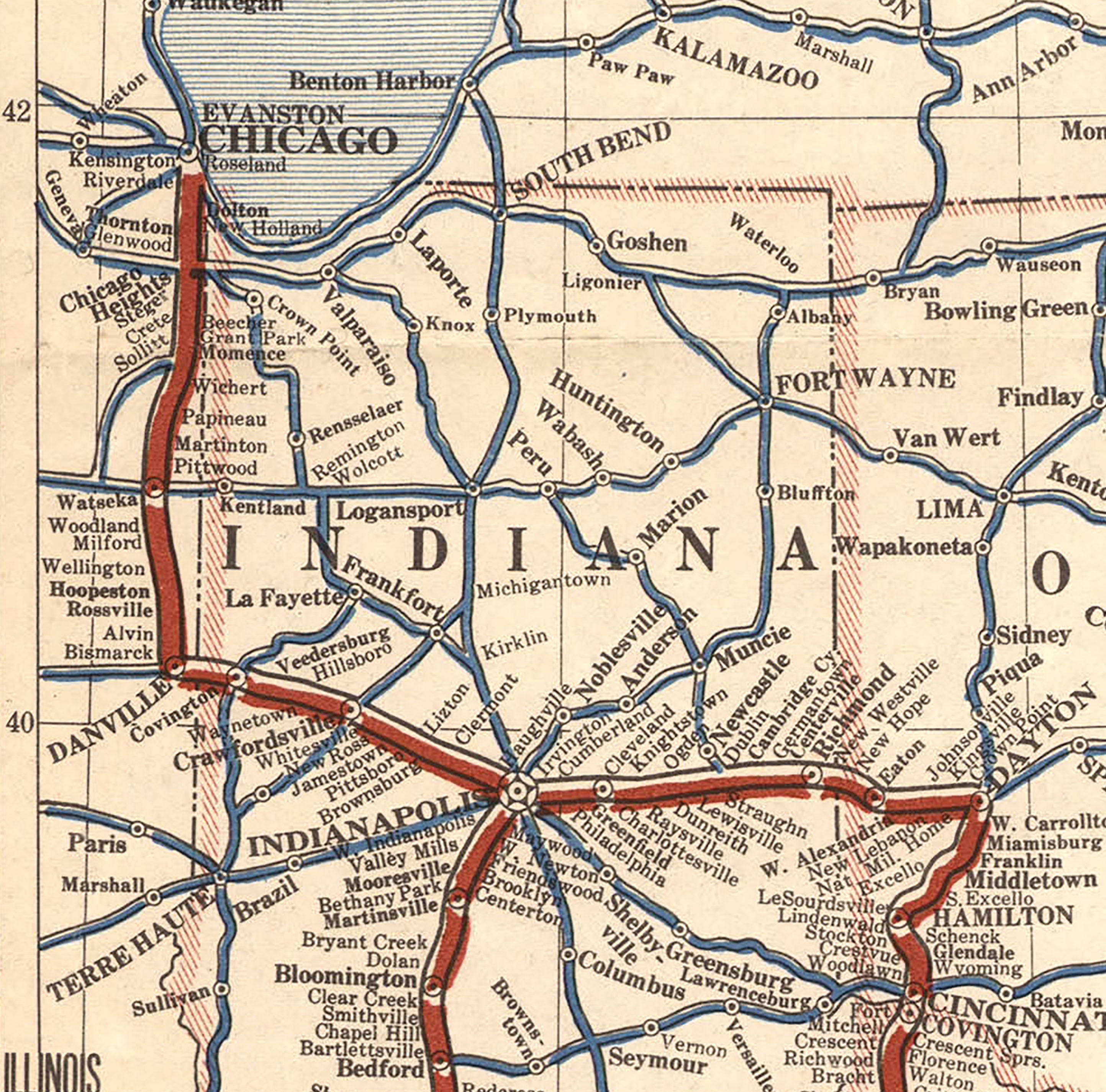 1915 Map of the Dixie Highway Illinois to Florida - Etsy