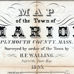 1855 Town Map of Marian Plymouth County Massachusetts - Etsy