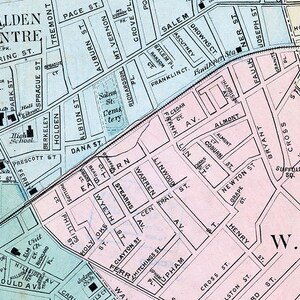 1892 Map of Malden Massachusetts - Etsy