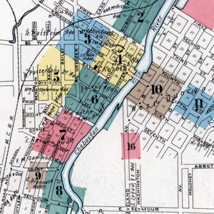 1895 Map of Cheboygan Michigan - Etsy