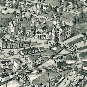1900 Aerial Map of Dunbar Fayette County Pennsylvania - Etsy