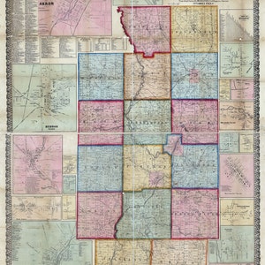 1856 Farm Line Map of Summit County Ohio Akron - Etsy