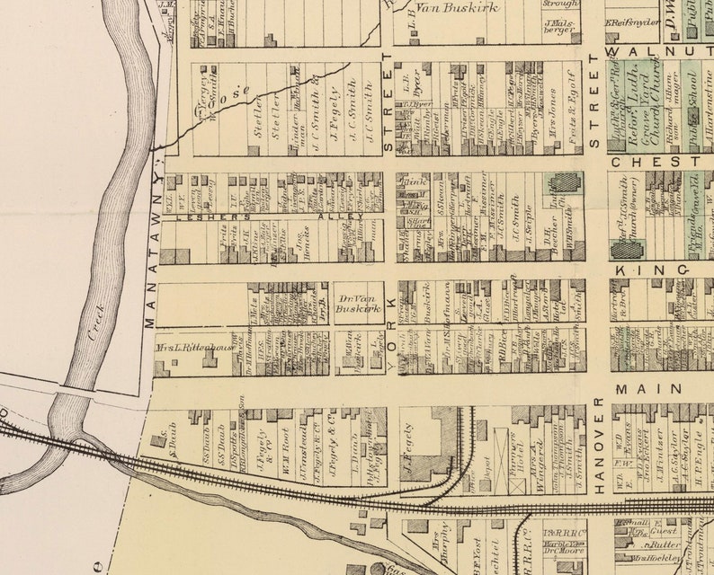 1871 Map of Pottstown Montgomery County Pennsylvania - Etsy