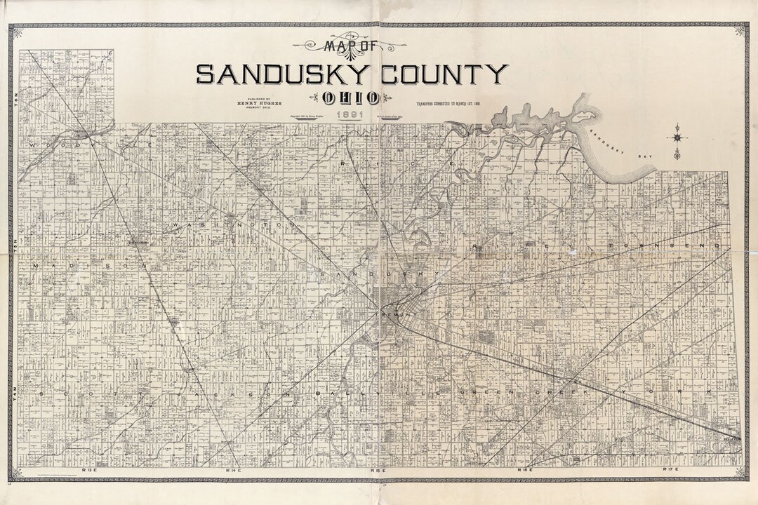 1891 Farm Line Map of Sandusky County Ohio Fremont Woodville - Etsy