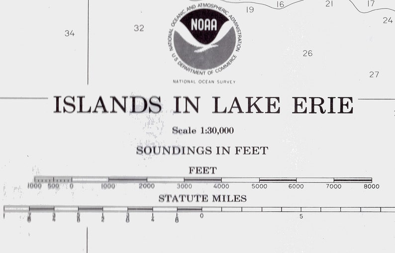 1980 Nautical Map of North Bass and Middle Bass Island Lake | Etsy
