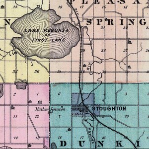 1878 Map of Dane County Wisconsin - Etsy