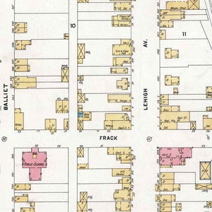 1898 Town Map of Frackville Schuylkill County Pennsylvania - Etsy