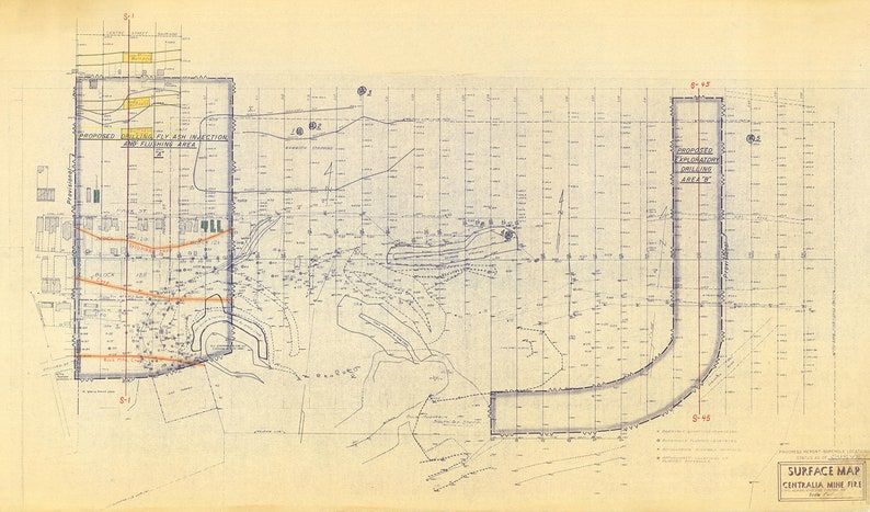 1967 Map of Centralia PA Coal Mine Fire - Etsy