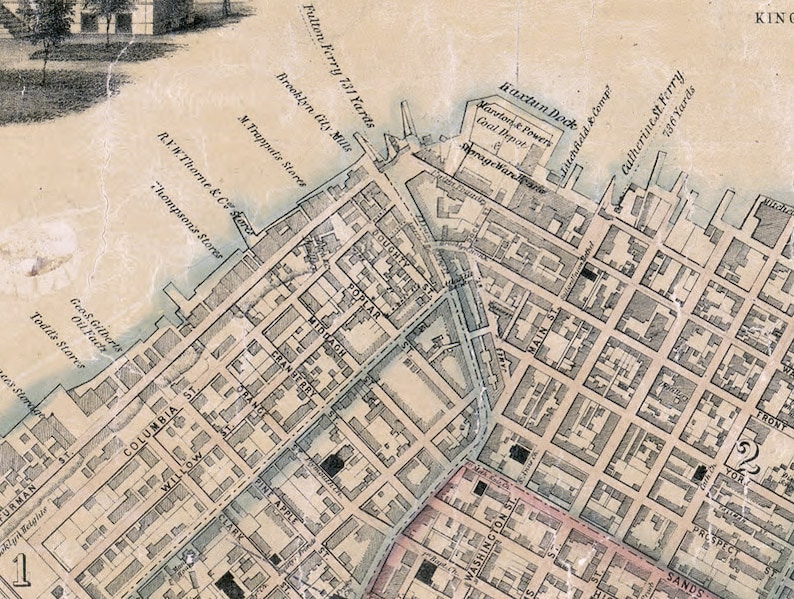 1850 Map of Brooklyn New York - Etsy