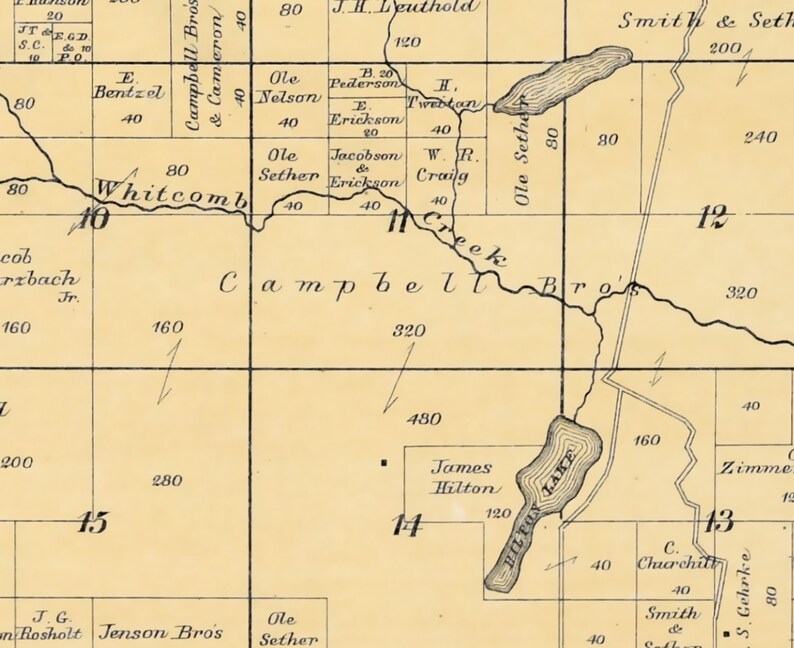 1889 Map of Helvetia Township Waupaca County Wisconsin - Etsy