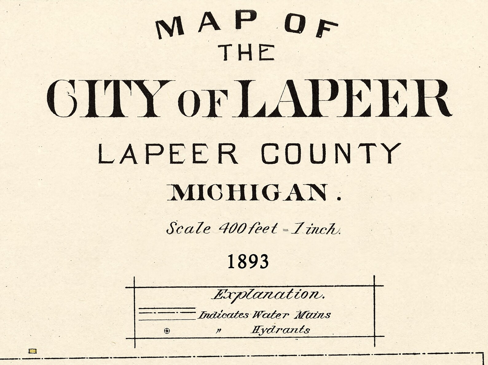 1893 Town Map of Lapeer Lapeer County Michigan - Etsy