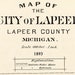 1893 Town Map of Lapeer Lapeer County Michigan - Etsy
