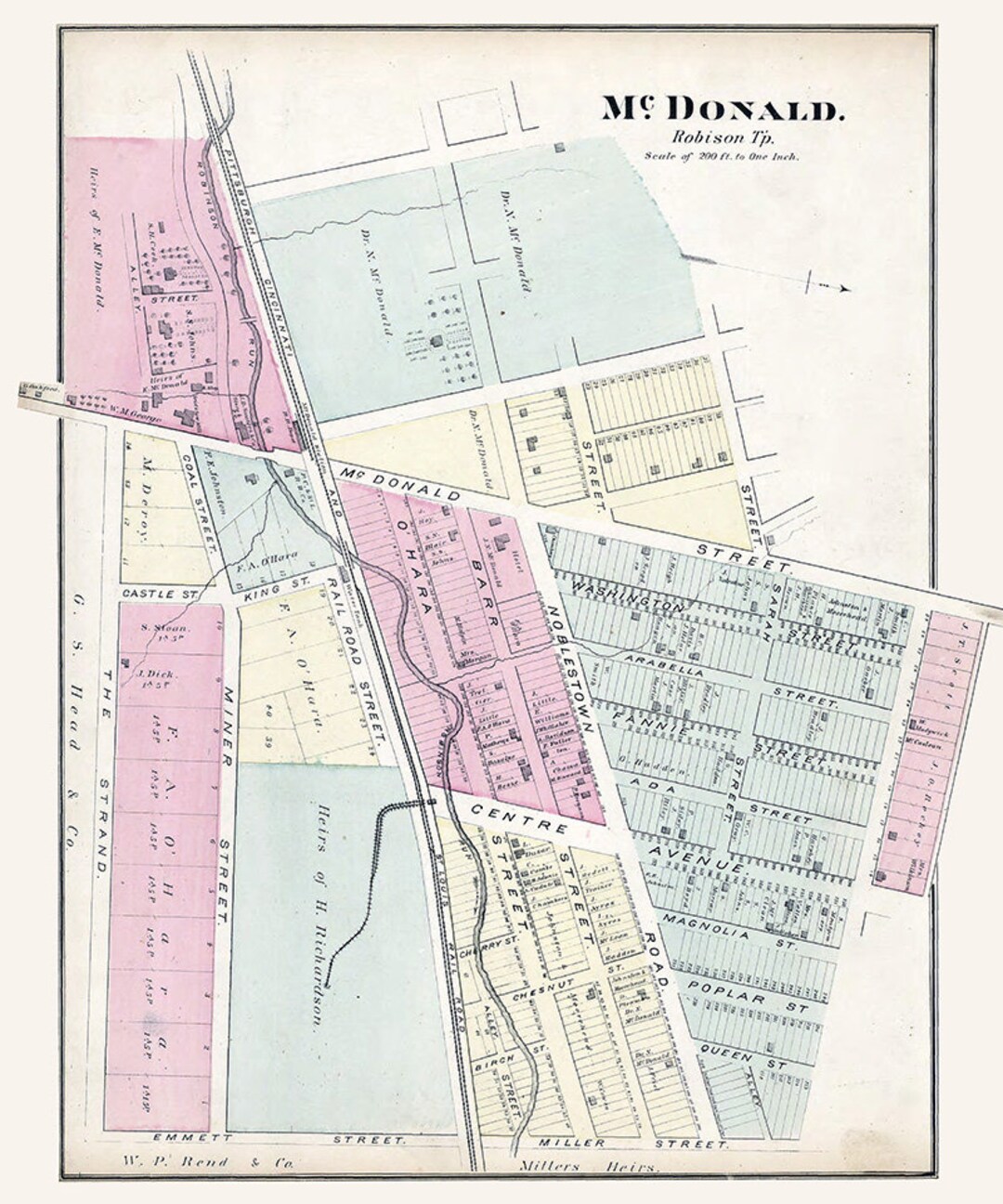1876 Map of Mcdonald Washington County Pa - Etsy