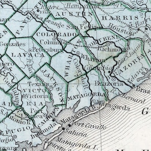 1865 Map of Texas - Etsy