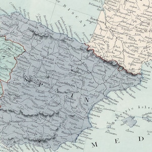 1887 Map of Europe - Etsy