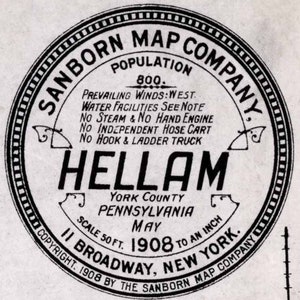 1908 Town Map of Hellam York County Pennsylvania - Etsy