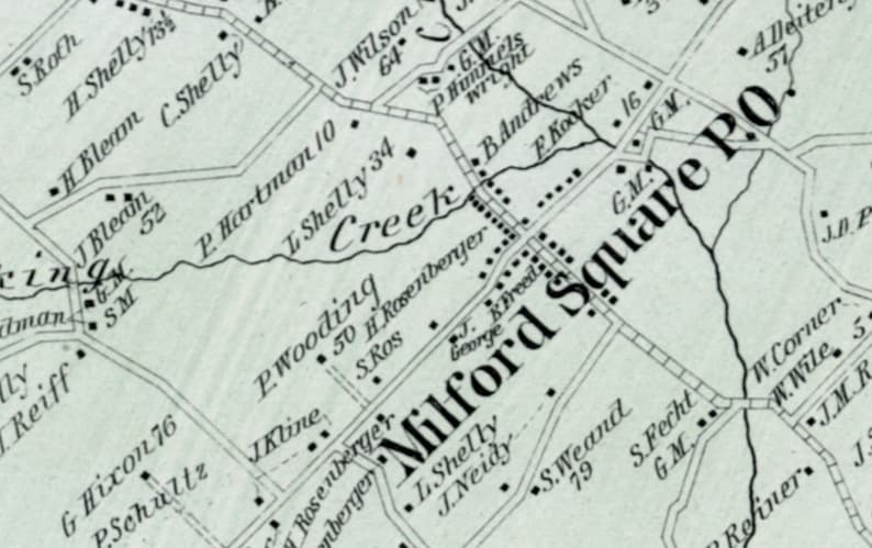 1891 Map of Milford Township Bucks County Pennsylvania - Etsy