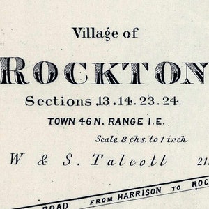 1886 Map of Rockton Winnebago County Illinois - Etsy
