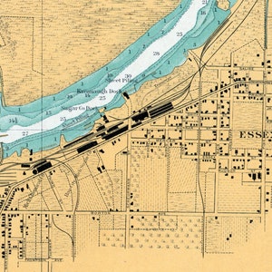 1908 Nautical Chart Saginaw River Bay City Michigan - Etsy