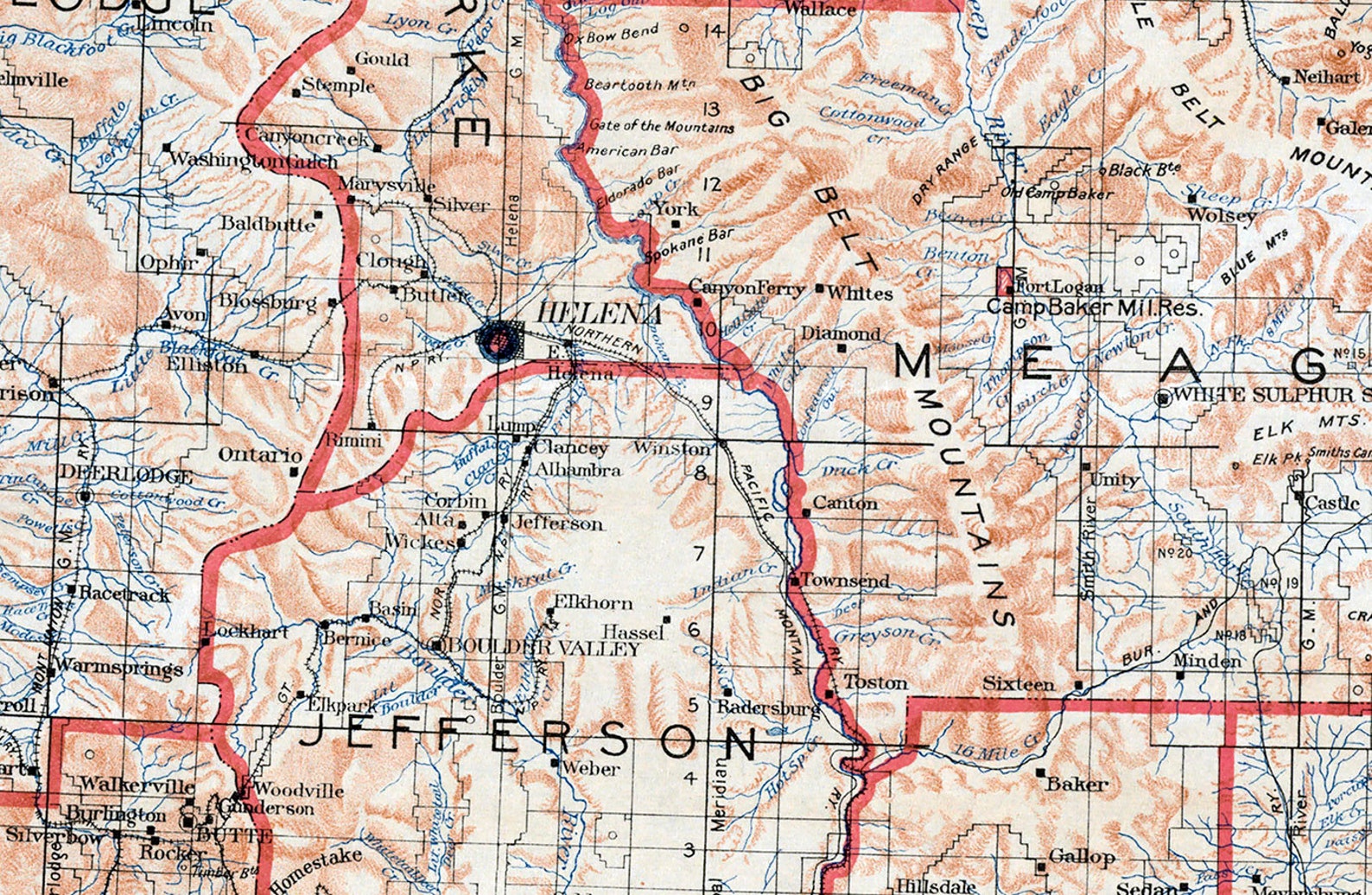 1897 Map of the State of Montana | Etsy