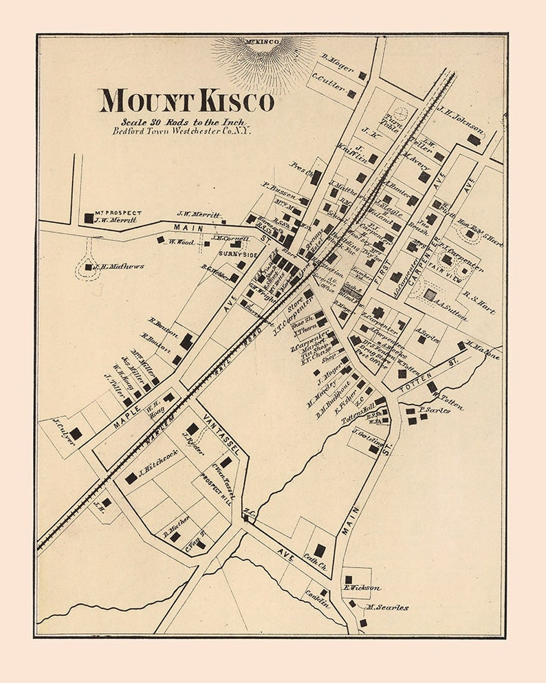 1873 Map of Mount Kisco Westchester County New York - Etsy
