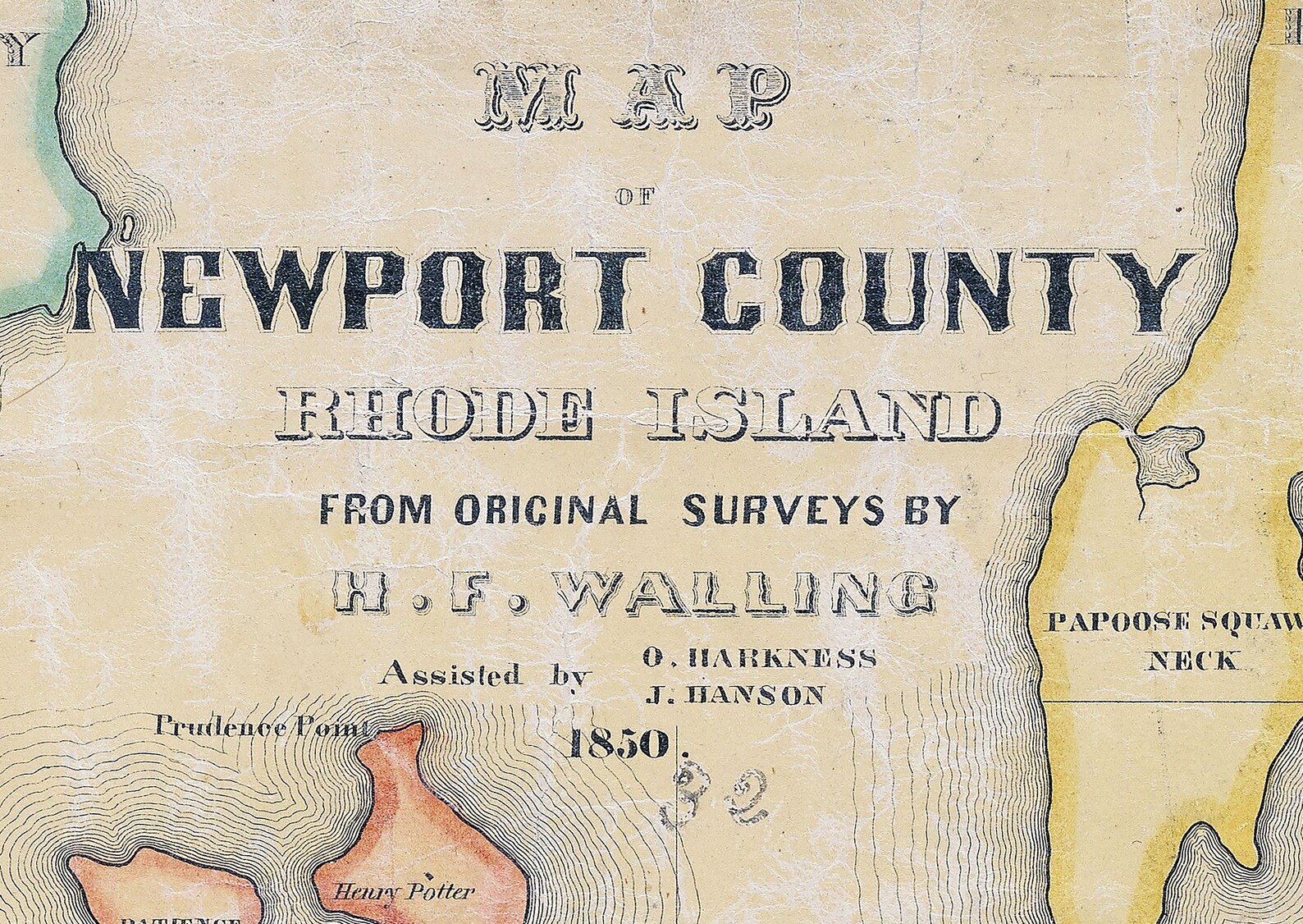 1850 Map of Newport County Rhode Island - Etsy