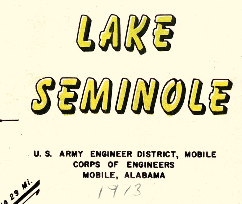 1973 Map of Lake Seminole Georgia - Etsy