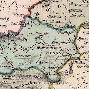 1832 Map of the Austrian Empire - Etsy