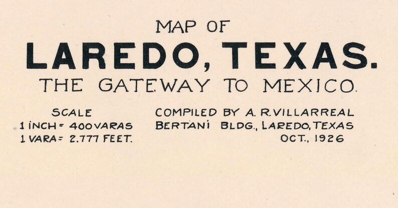 1926 Map of Laredo Texas - Etsy