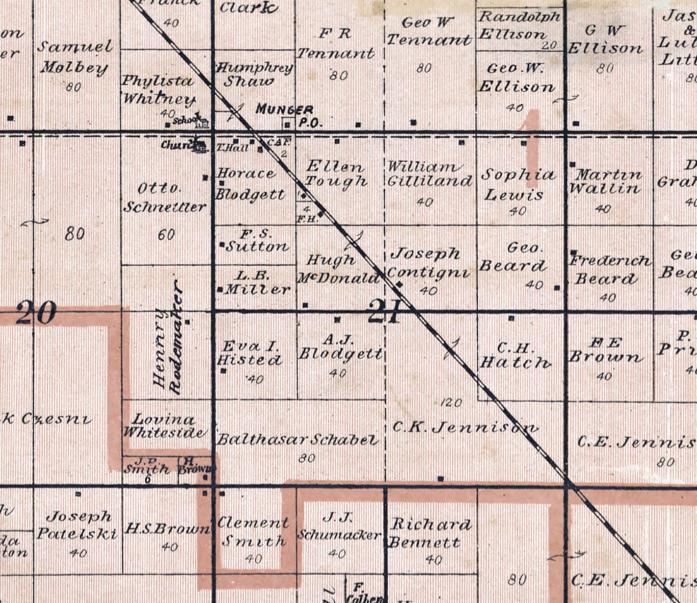 1896 Map of Merritt Township Bay County Michigan - Etsy Hong Kong