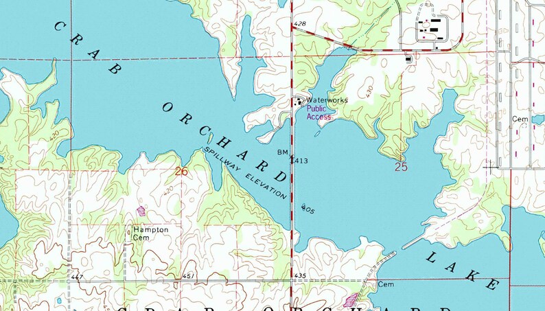 1966 Map of Crab Orchard Lake Illinois Carbondale - Etsy