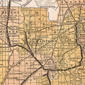 1885 Map of Florida Showing Railroad Connections - Etsy