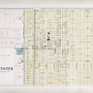 1880 Town Map of Minster Auglaize County Ohio - Etsy Ireland