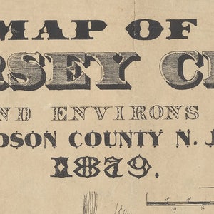 1879 Map of Jersey City New Jersey - Etsy