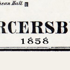 1858 Map of Mercersburg Franklin County Pennsylvania - Etsy