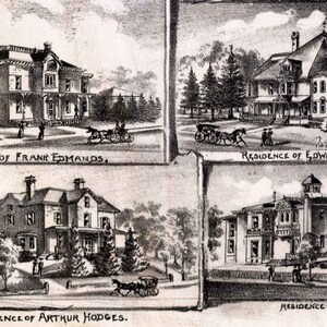 1897 Panoramic Map of Newton Centre Massachusetts - Etsy