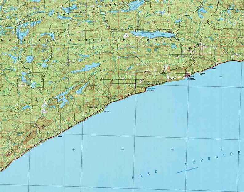 1977 Topo Map of Grand Marais Minnesota Lake Superior | Etsy
