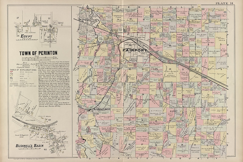 1902 Map of Perinton Monroe County New York - Etsy