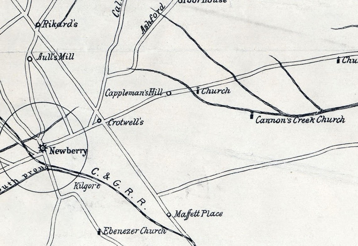 1887 Map of Newberry County South Carolina | Etsy