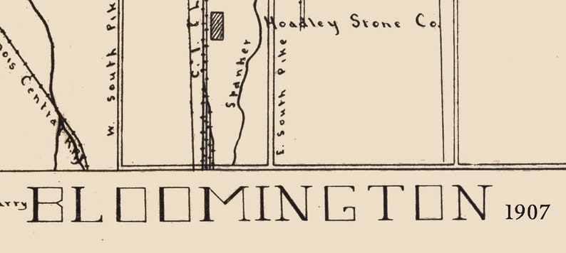 1907 Town Map of Bloomington Monroe County Indiana - Etsy
