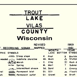 1969 Map of Trout Lake Vilas County Wisconsin - Etsy