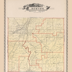 1899 Map of Newton Township Trumbull County Ohio - Etsy