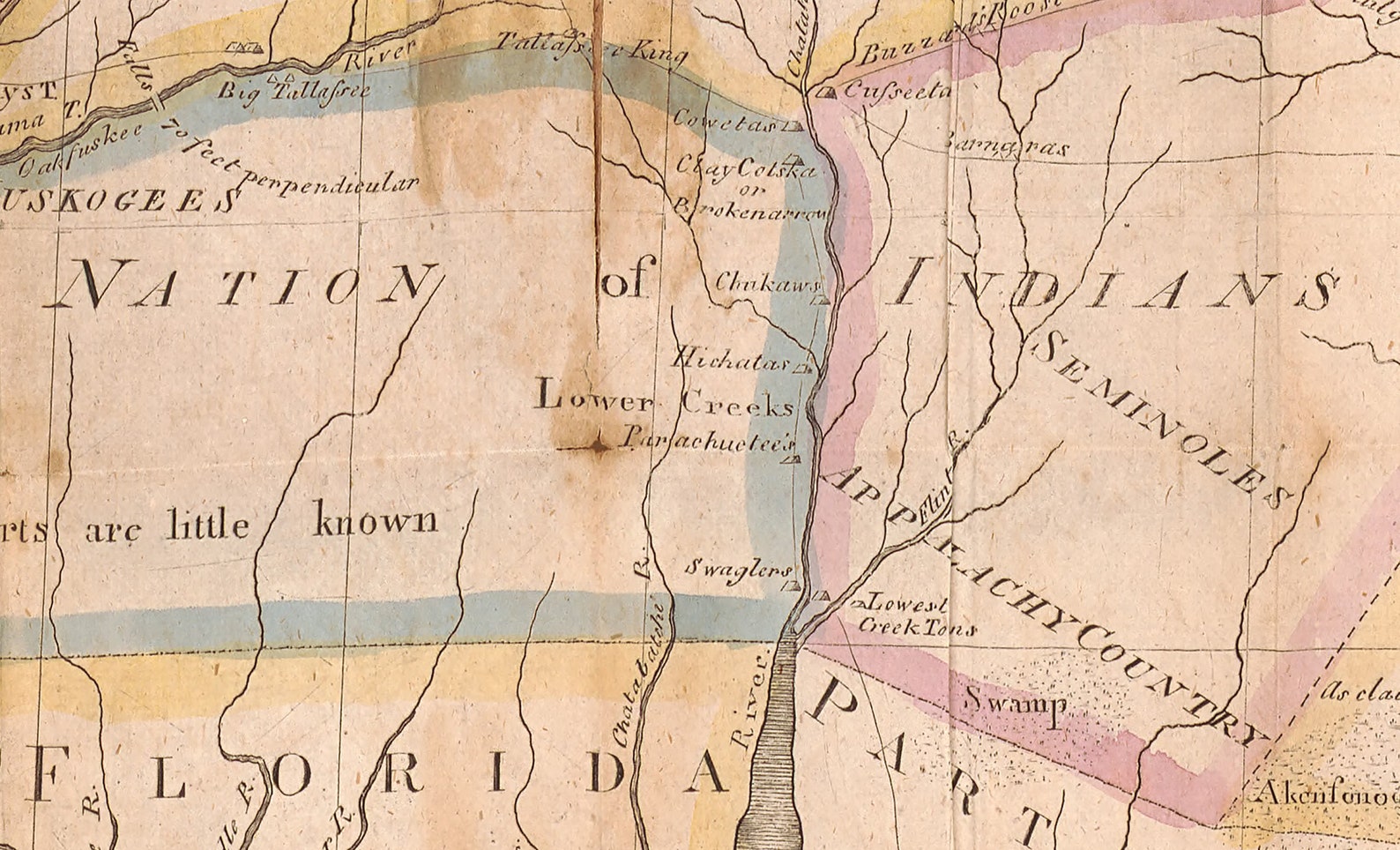 1831 Map of Southern Georgia Showing Indian Lands - Etsy