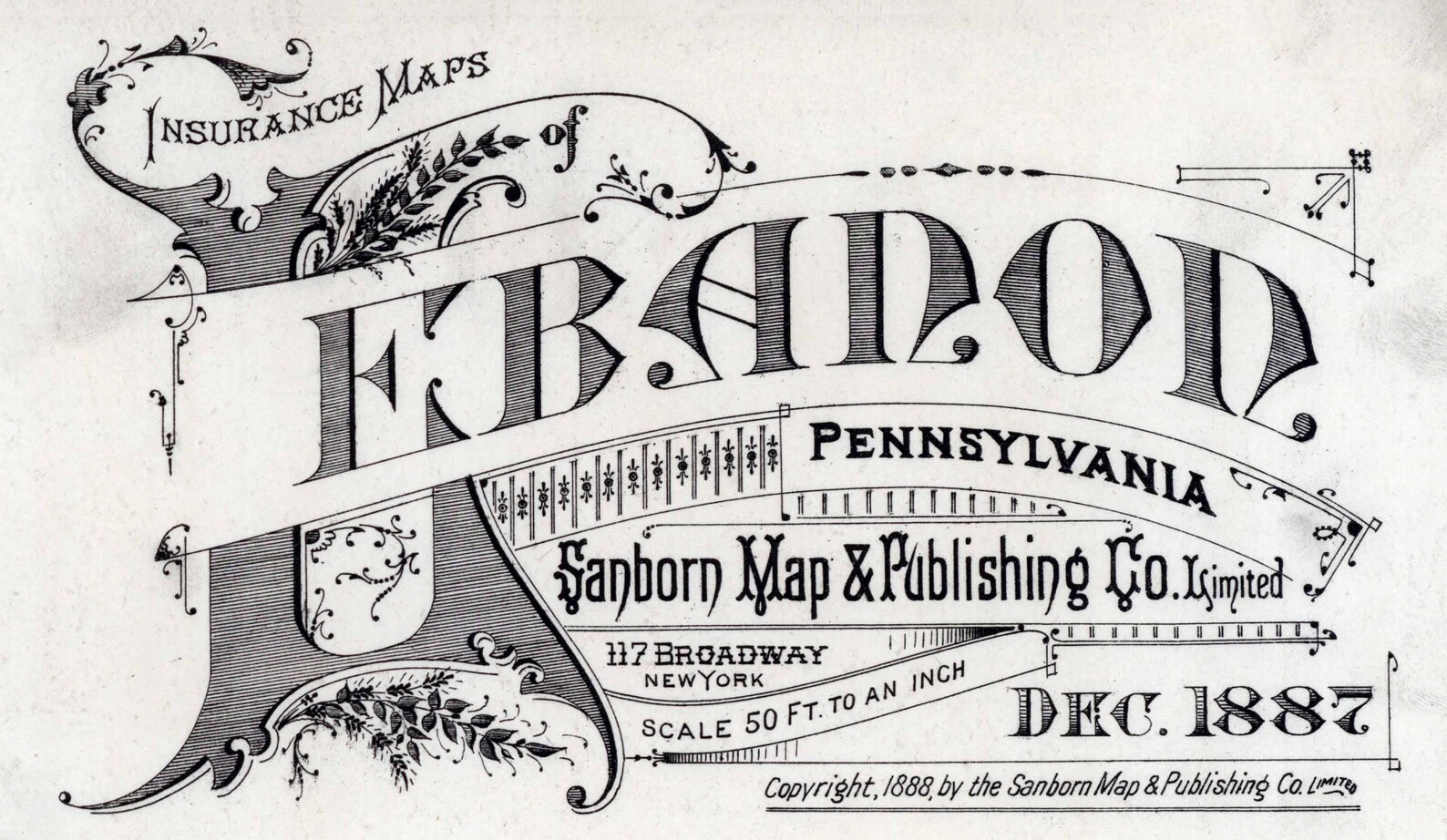 1887 Town Map of Lebanon Lebanon County Pennsylvania - Etsy