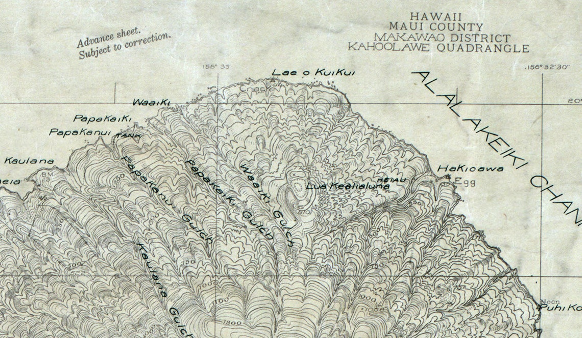 1926 Map of Kahoolawe Hawaii | Etsy